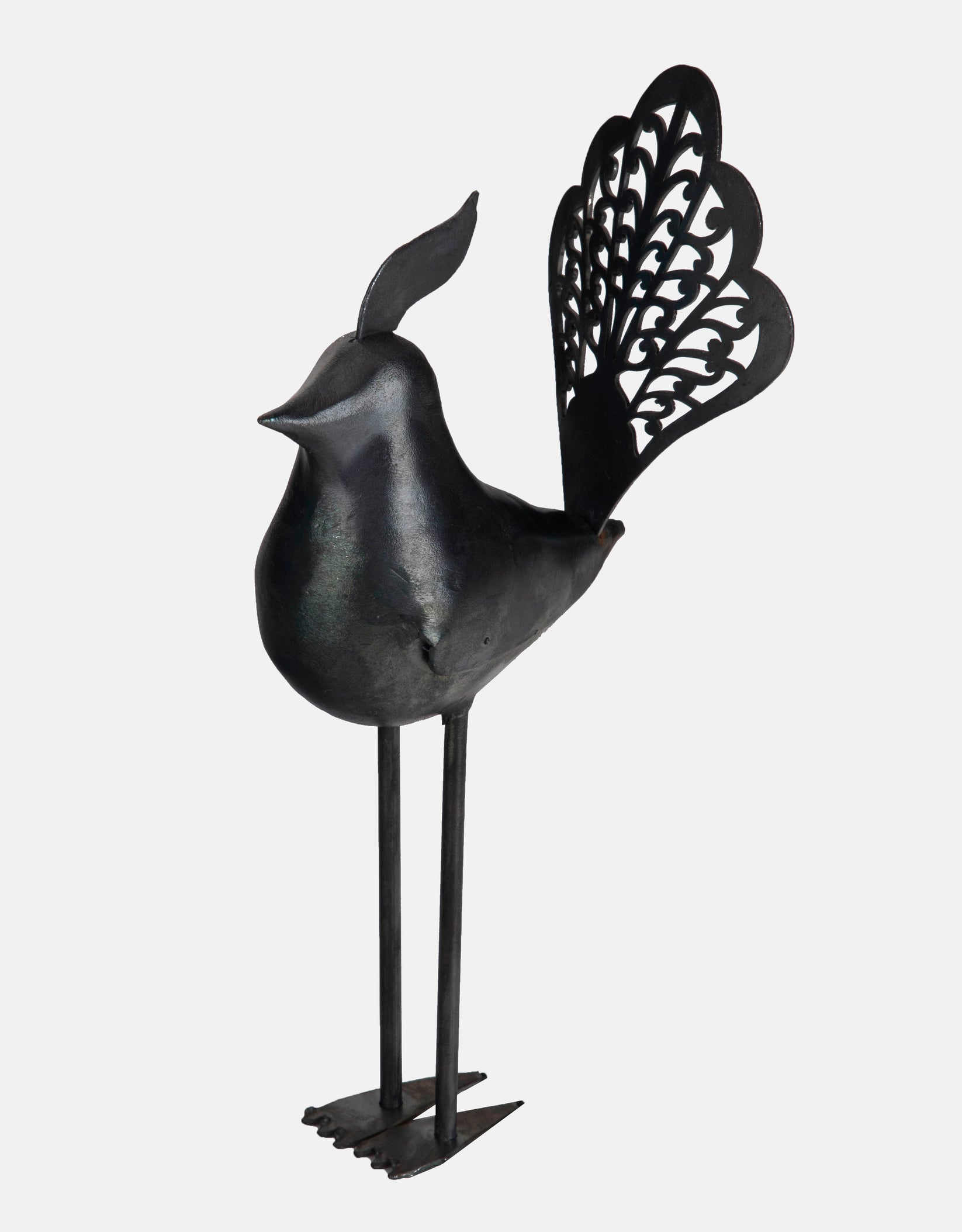 Tall Metal Bird with High Tail – Miss Pop Art